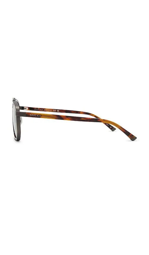 Gucci Noble Tip Rectangle Sunglasses - Brown