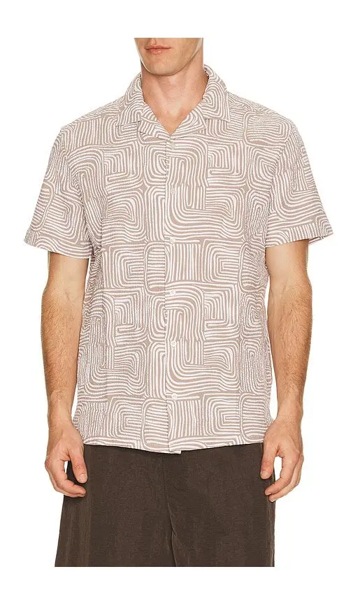 FAIR HARBOR Castaway Textured Camp Shirt In . Also