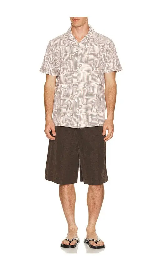 FAIR HARBOR Castaway Textured Camp Shirt In . Also