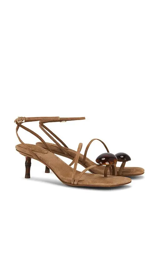Jeffrey Campbell Carnelian Suede Stiletto Sandal - Tan
