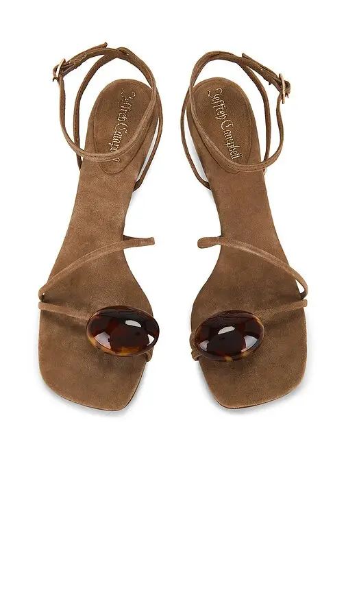 Jeffrey Campbell Carnelian Suede Stiletto Sandal - Tan