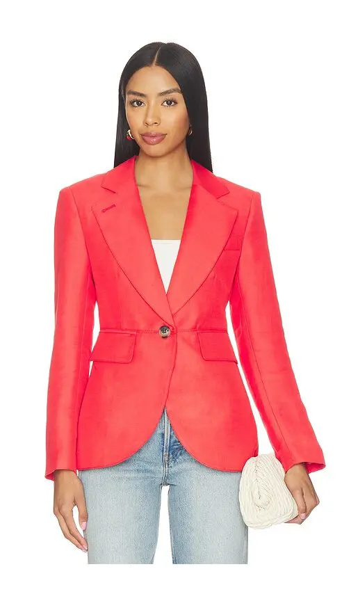 Smythe Seamed Blazer - Red