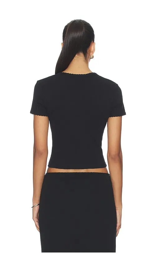 LESET Pointelle Baby Tee