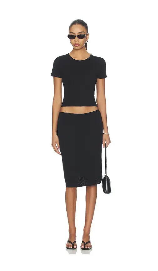 LESET Pointelle Baby Tee