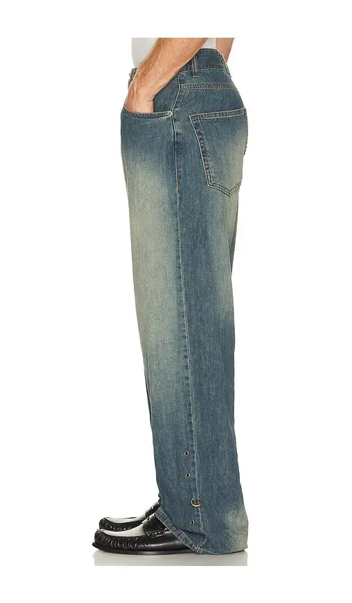 We11Done Piercing Detail Denim Jeans - Blue