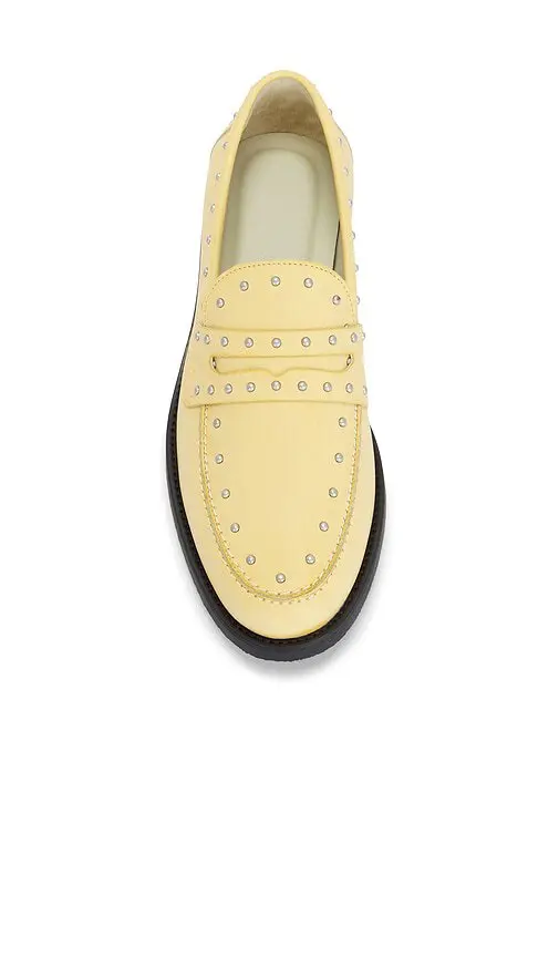 DUKE + DEXTER Wilde Studded Penny Loafer - Cream