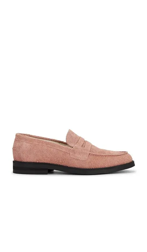 DUKE + DEXTER Wilde Suede Penny Loafer - Blush