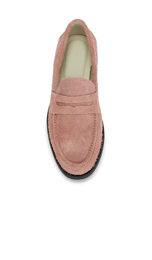 DUKE + DEXTER Wilde Suede Penny Loafer - Blush