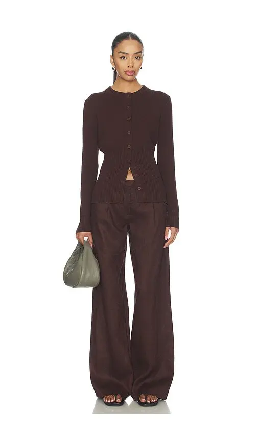 ALIGNE Ruby Knitted Cardigan - Chocolate