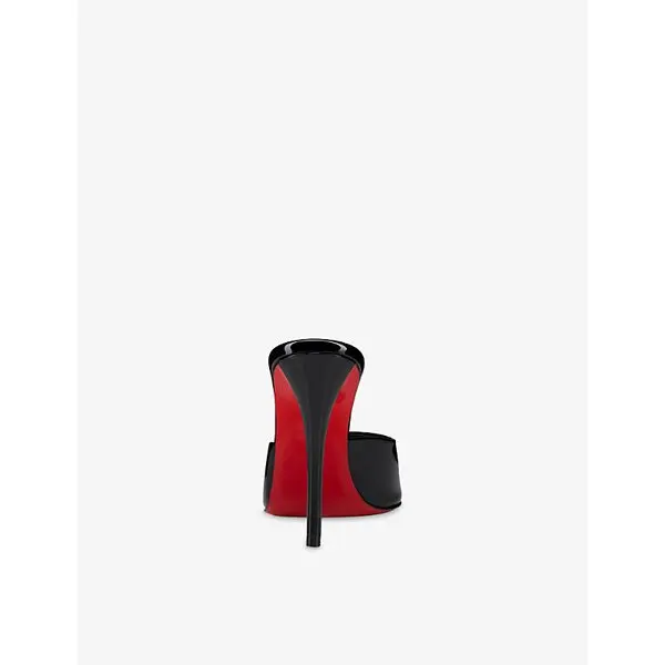 CHRISTIAN LOUBOUTIN Miss Z Mule 100 Patent-leather Heeled Mules - Black