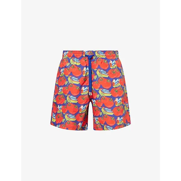 Vilebrequin Moorea Tomato-print Swim Shorts - Purple Blue
