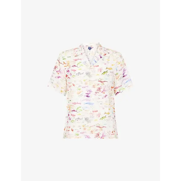 Vilebrequin Charli Fish-print Linen Shirt - Papier