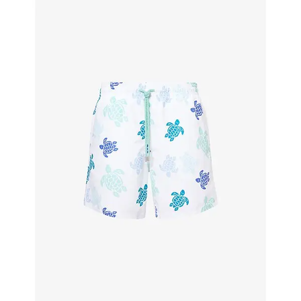 Vilebrequin Moorea Turtle-print Swim Shorts - Blanc
