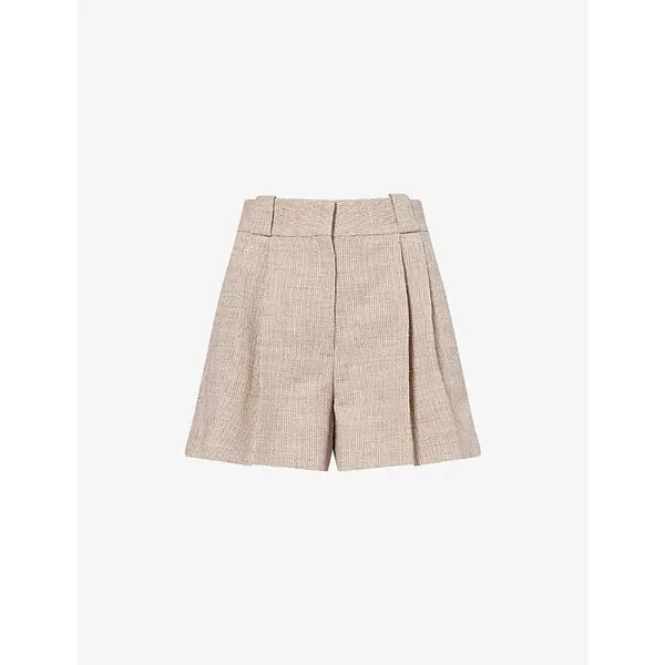 BLAZÉ MILANO Marisa Selle Pleated Woven Shorts - Sand