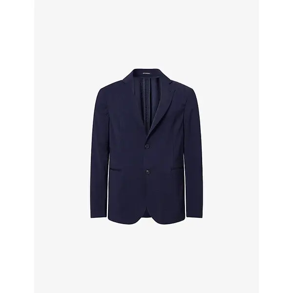 Emporio Armani Seersucker Single-breasted Wool Jacket - Night Sky
