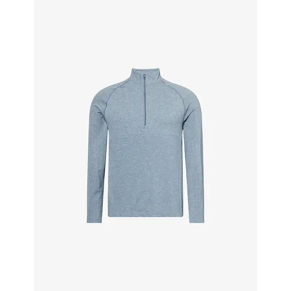 Lululemon Metal Vent Half-zip Stretch-woven Top - Polo Pastel/steel Blue