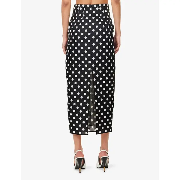 Khaite Winton Polka-dot Silk Maxi Skirt