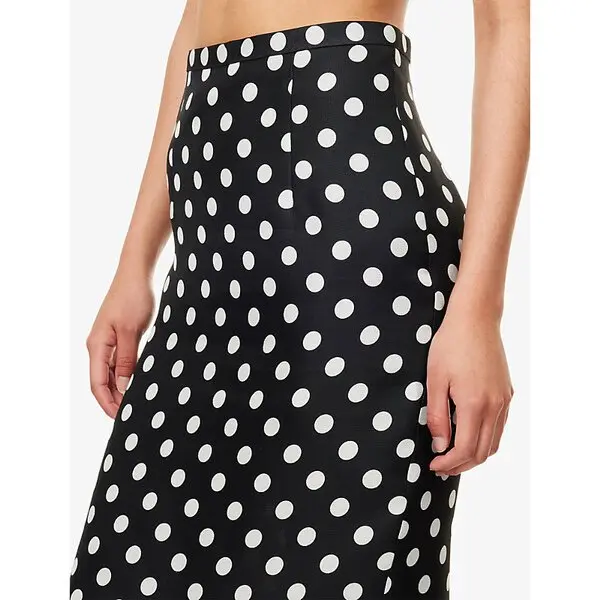 Khaite Winton Polka-dot Silk Maxi Skirt
