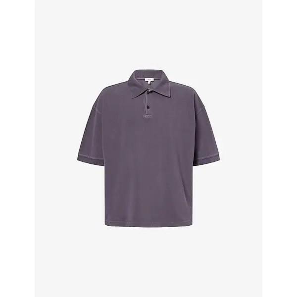 AGOLDE Curren Short-sleeve Cotton Polo Shirt - Connection (purple Grey)
