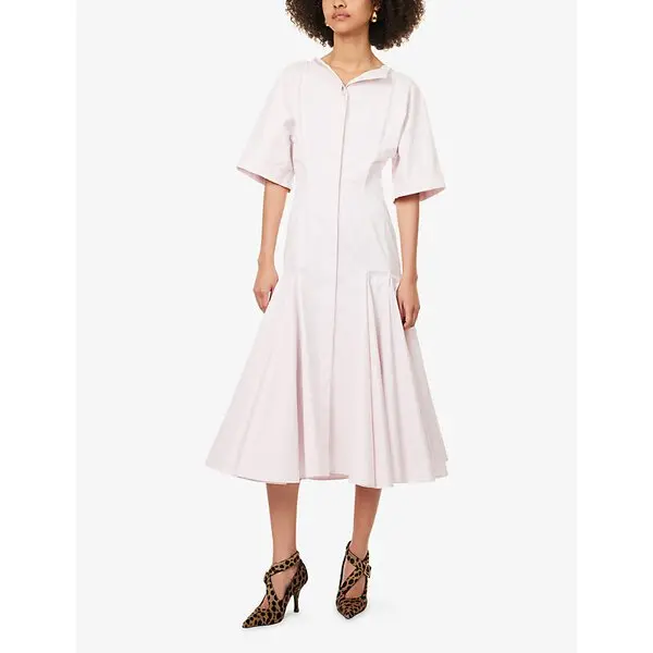 Jacquemus La Robe Moisson Cotton Godet Shirt Dress - Light Pink