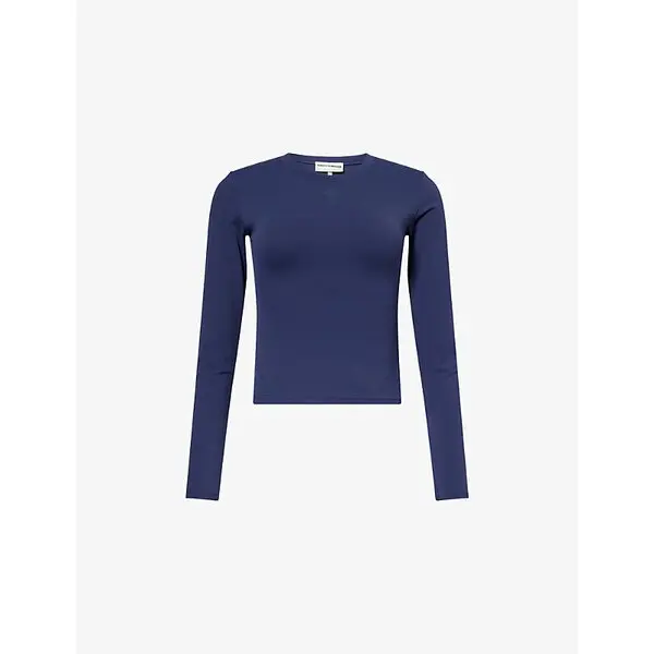 THE COUTURE CLUB Sculpting Long-sleeve Stretch-jersey Top - Navy