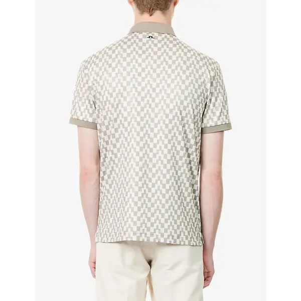 J. Lindeberg Tour Tech-print Woven Polo Shirt