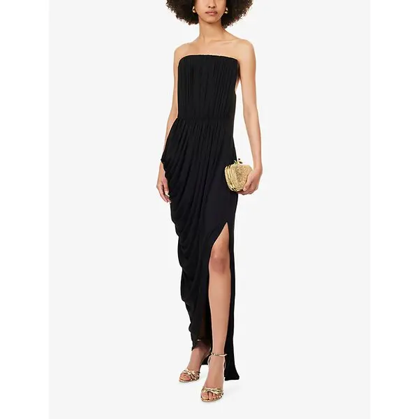 Stella McCartney Draped Boned Square-neck Crepe-jersey Maxi Gown