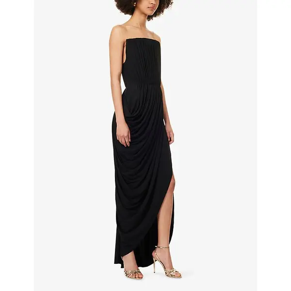 Stella McCartney Draped Boned Square-neck Crepe-jersey Maxi Gown