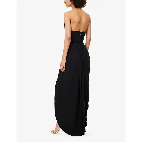 Stella McCartney Draped Boned Square-neck Crepe-jersey Maxi Gown