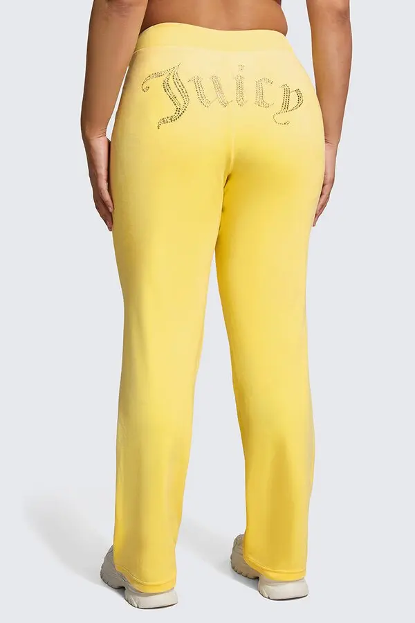 Juicy Couture Plus-size Big Bling Velour Track Pants - Buttercup