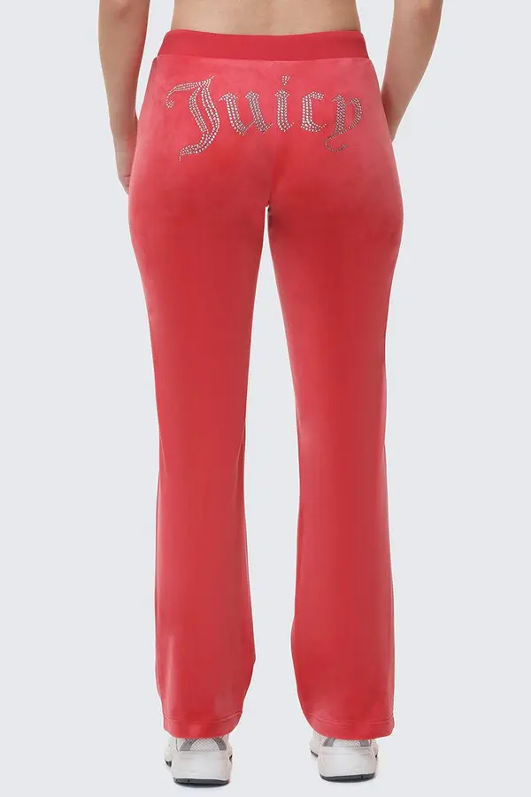 Juicy Couture Og Big Bling Velour Track Pants - Maraschino