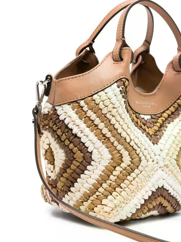GIANNI CHIARINI Mini Diamix Woven Geometric-pattern Shoulder Bag