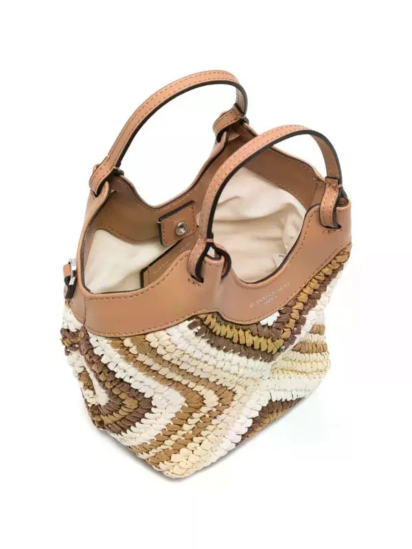 GIANNI CHIARINI Mini Diamix Woven Geometric-pattern Shoulder Bag