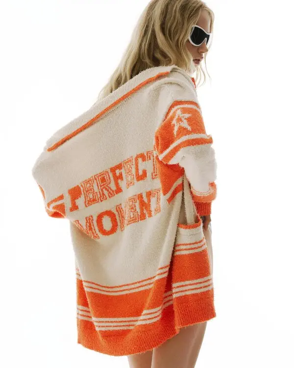 Perfect Moment Schild Cotton-blend Knit Cardigan - Orange