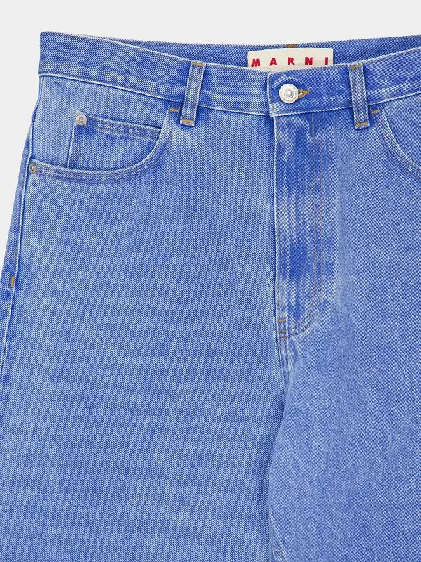 Marni Organic Denim Wide-leg Jeans - Blue
