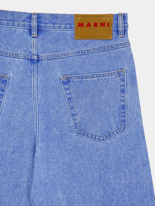 Marni Organic Denim Wide-leg Jeans - Blue
