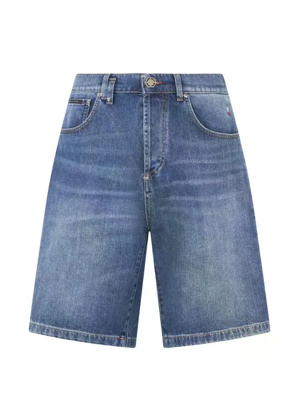Philipp Plein Stone-washed Denim Bermuda Shorts