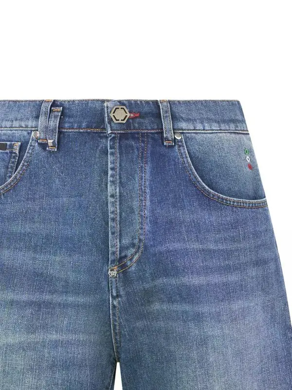 Philipp Plein Stone-washed Denim Bermuda Shorts