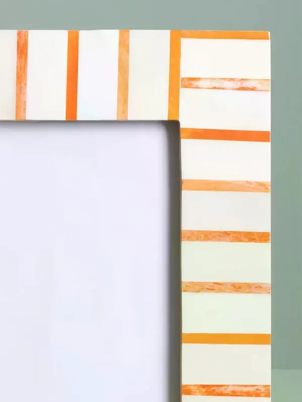 CU I SEEYOU Fun Striped Rectangular Picture Frame - White
