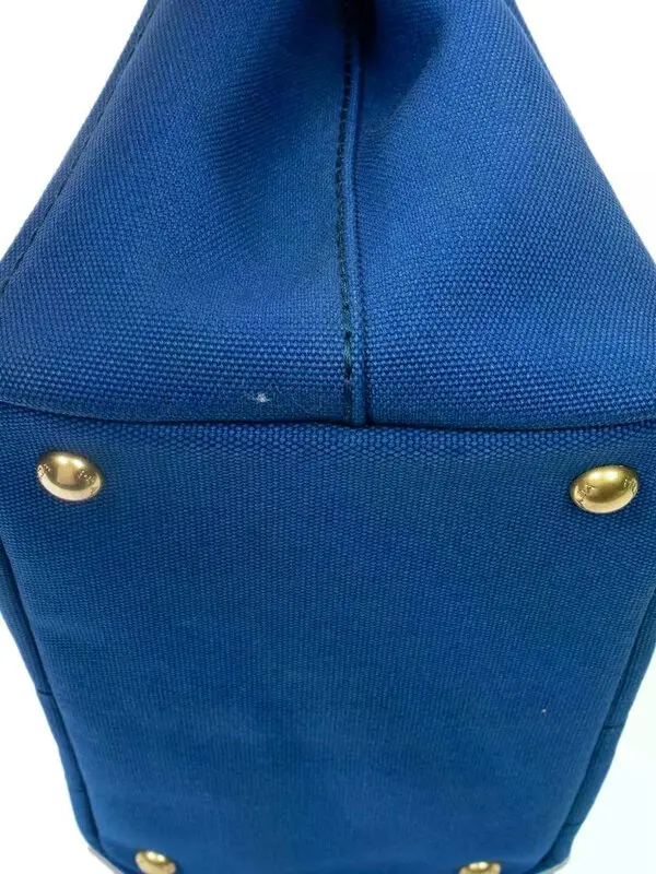Prada Logo-print Canvas Tote - Blue