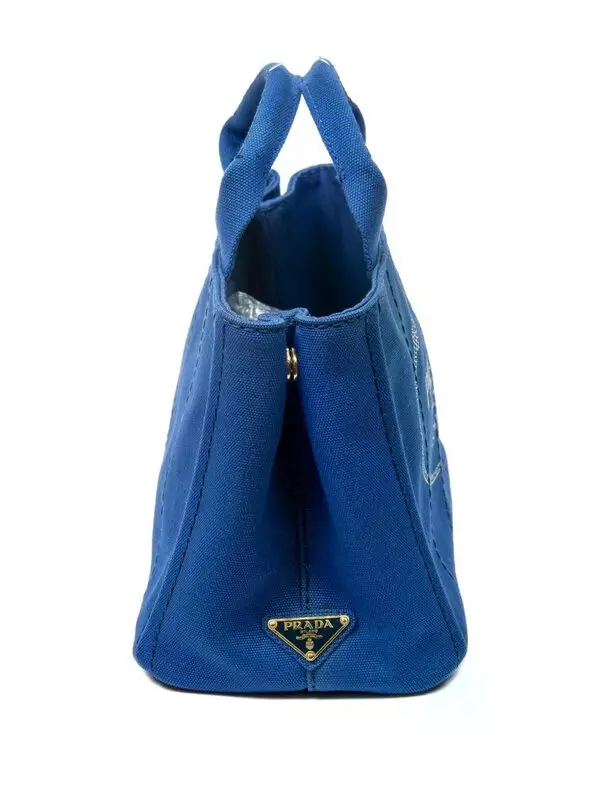 Prada Logo-print Canvas Tote - Blue