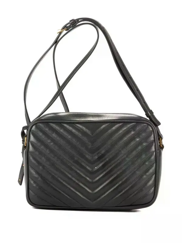 Saint Laurent Lou Camera Chevron-quilted Shoulder Bag - Grey