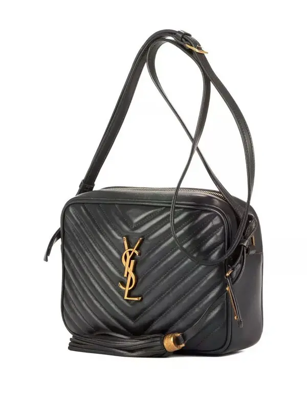 Saint Laurent Lou Camera Chevron-quilted Shoulder Bag - Grey