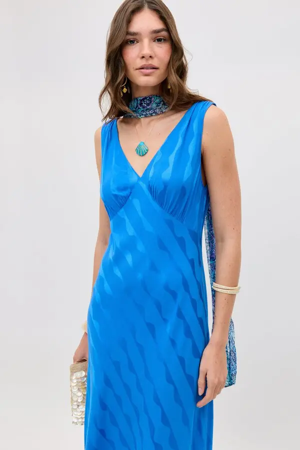 Rixo Sandrine Wave Jacquard Dress