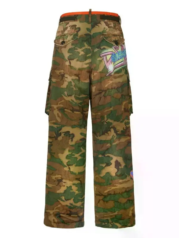 Dsquared2 Camouflage-pattern Cargo Trousers With Studded Embellishments