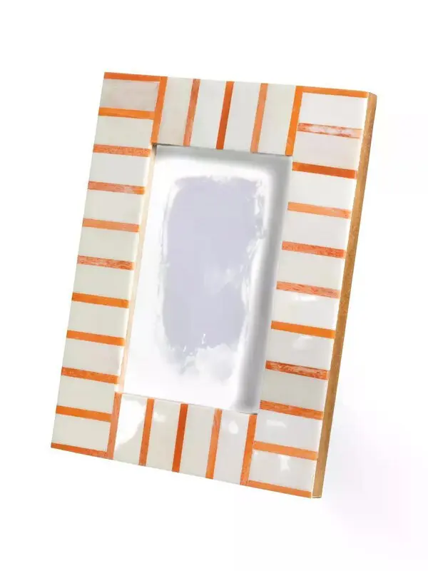 CU I SEEYOU Fun Striped Rectangular Picture Frame - White
