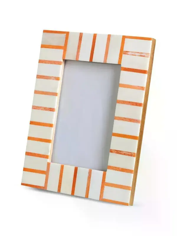 CU I SEEYOU Fun Striped Rectangular Picture Frame - White