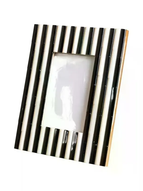 CU I SEEYOU Striped Rectangle Picture Frame - Black