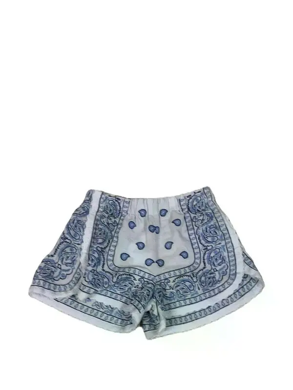 ORSINA Embroidered Bandana-print Shorts - White