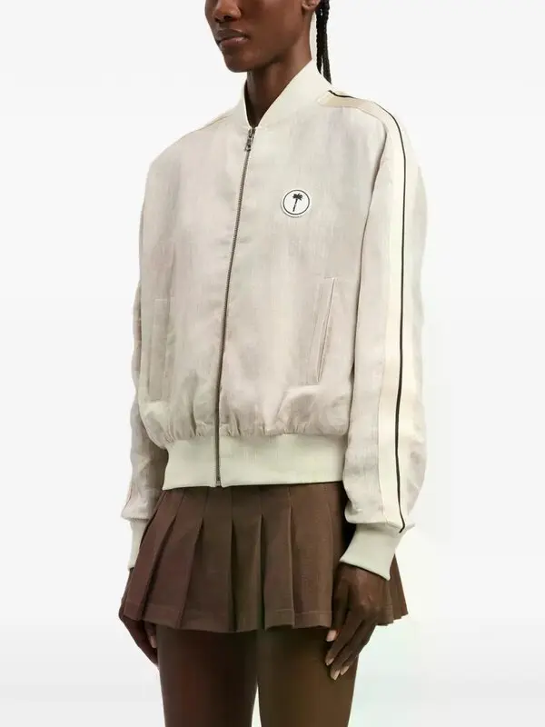 Palm Angels Logo Cotton Jacket - Neutrals